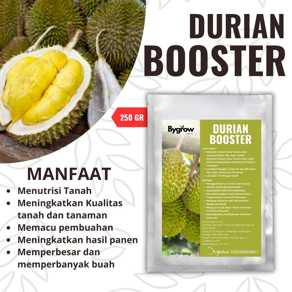 Jual BOOSTER DURIAN - Pupuk Organik Tanaman Penyubur, Pelebat, Mempercepat Pertumbuhan Buah dan ...