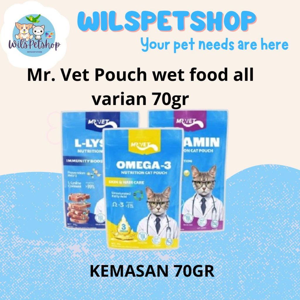 Jual Makanan Kucing - Mr. Vet Pouch wet food all varian 70gr | Shopee ...