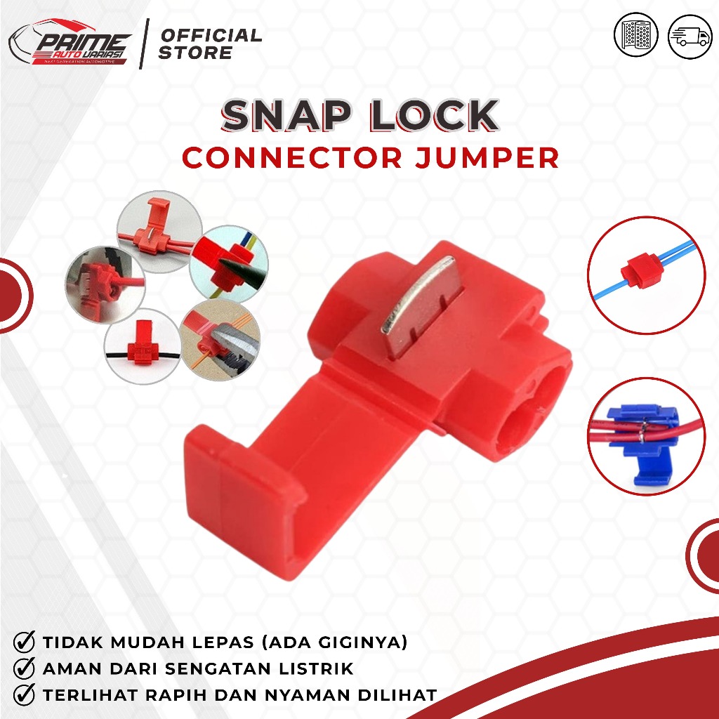 Jual MERAH SNAP LOCK Quick Splice Wire Connector Jumper Kabel Kupas ...