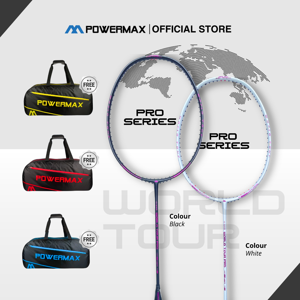 Jual POWER MAX Raket Badminton WORLD TOUR PRO Original 4U 36 Lbs ...