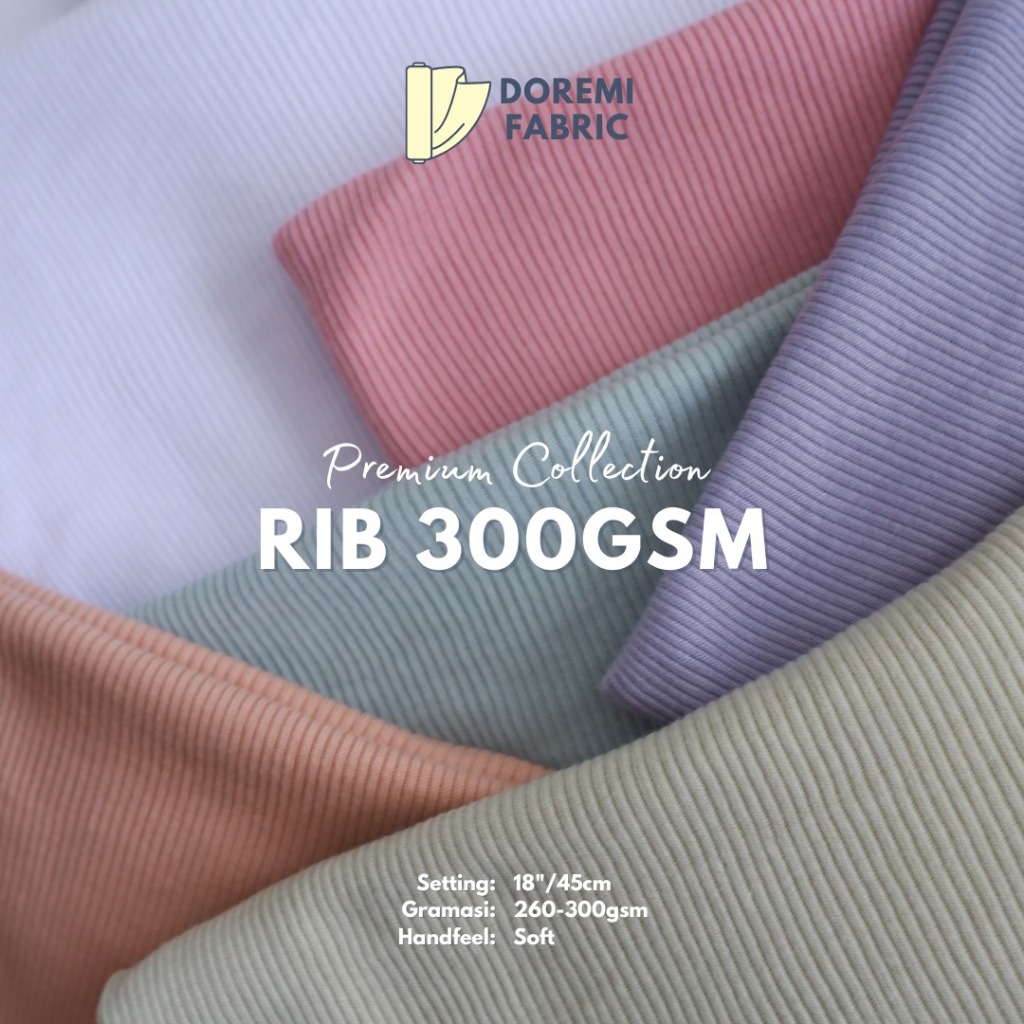 Jual (METERAN) Kain DOREMI RIB SUPERSTRETCH 260 -300 GSM PREMIUM ...