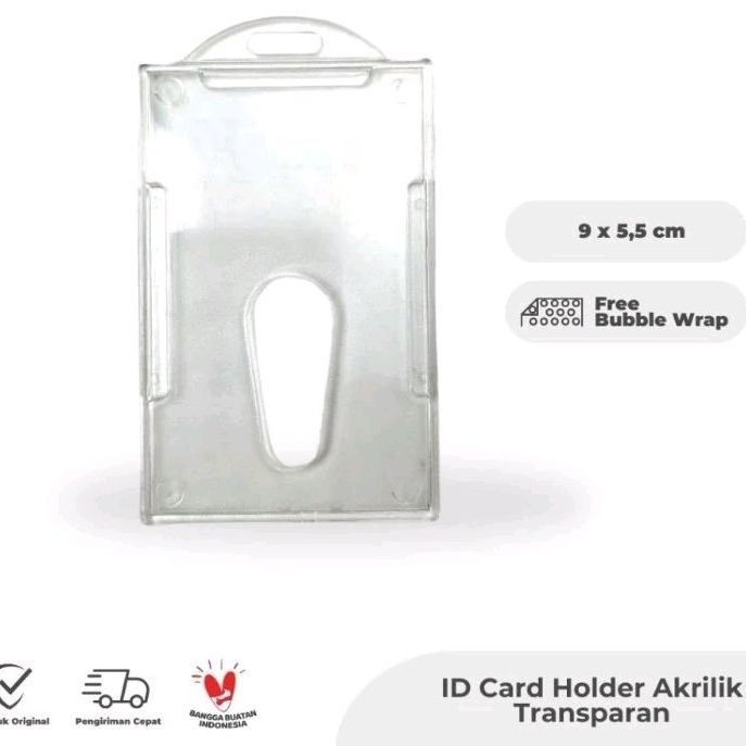 Jual topla id card akrilik 001 kaca tempat kartu tali name tag | Shopee ...