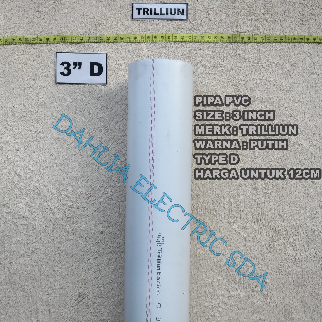 Jual Pipa PVC 3 INCH TYPE D PANJANG 12CM TRILLIUN | Shopee Indonesia