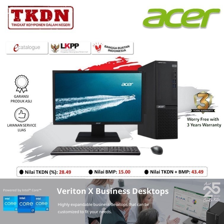 Jual PC Desktop Acer Veriton X (VX/0035) | i5-12400 8GB 512GB Win11 ...