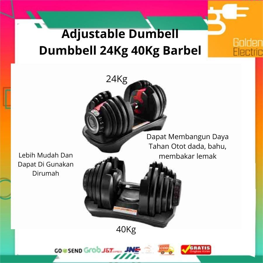 Jual Adjustable Dumbell Dumbbell 24Kg 40Kg Barbel Barbell Angkat Beban Besi | Shopee Indonesia
