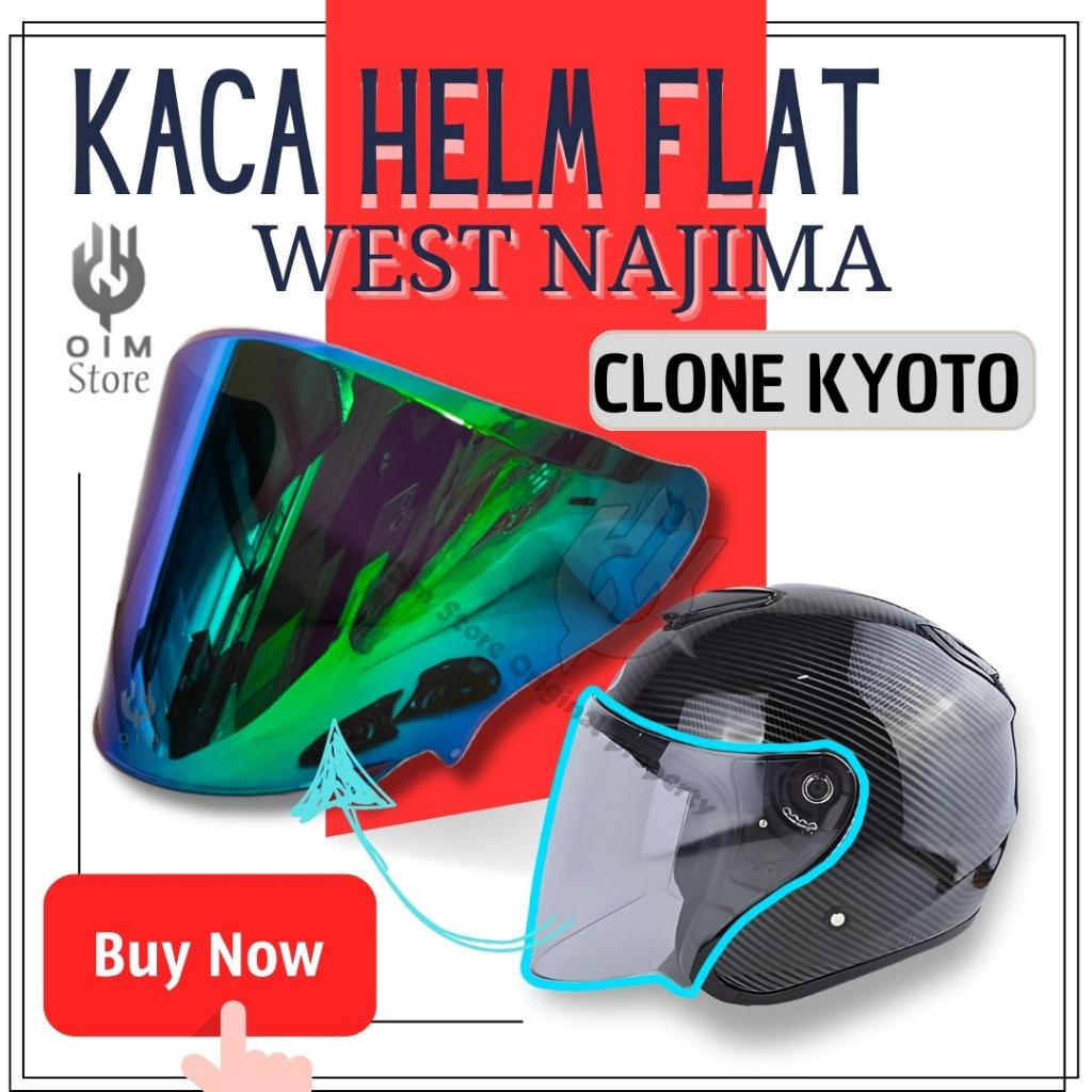 Jual Kaca Helm WEST NAJIMA CLONE KYOTO Visor open venom FLAT datar ...