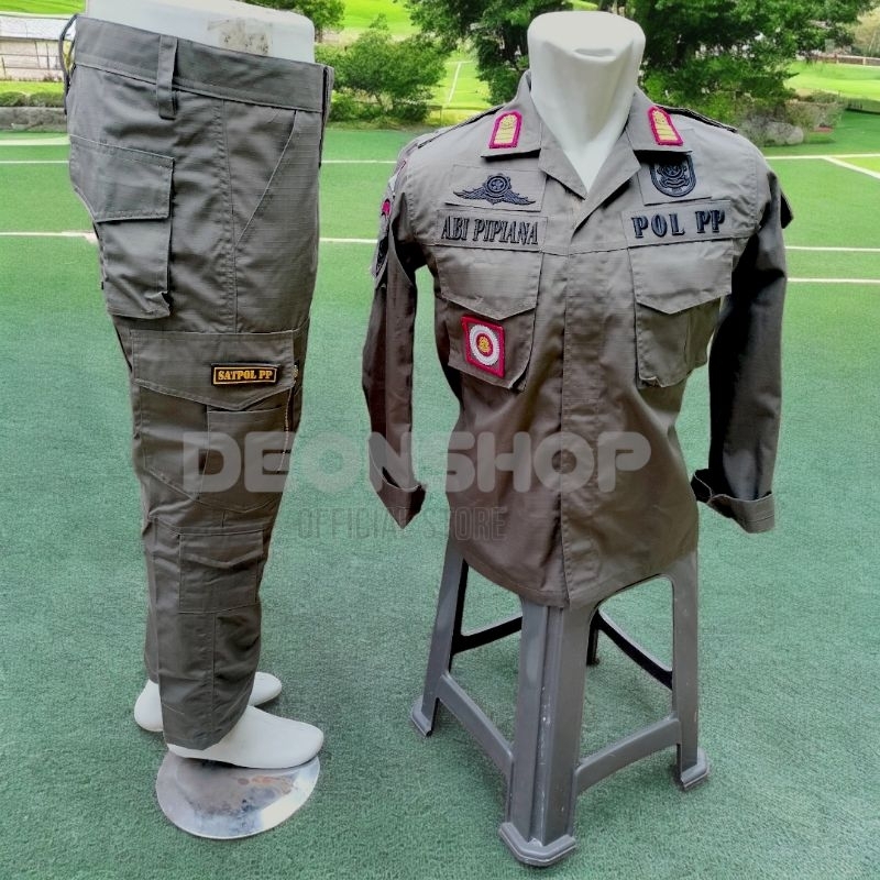 Jual BAJU PDL POL PP MODEL NKRI LENGKAP LOGO | Shopee Indonesia