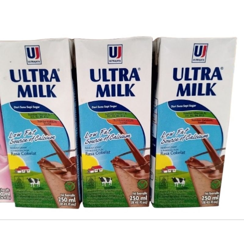 Jual Susu Ultra Milk Low Fat Rasa Cokelat 250ml x 3 pcs | Shopee Indonesia