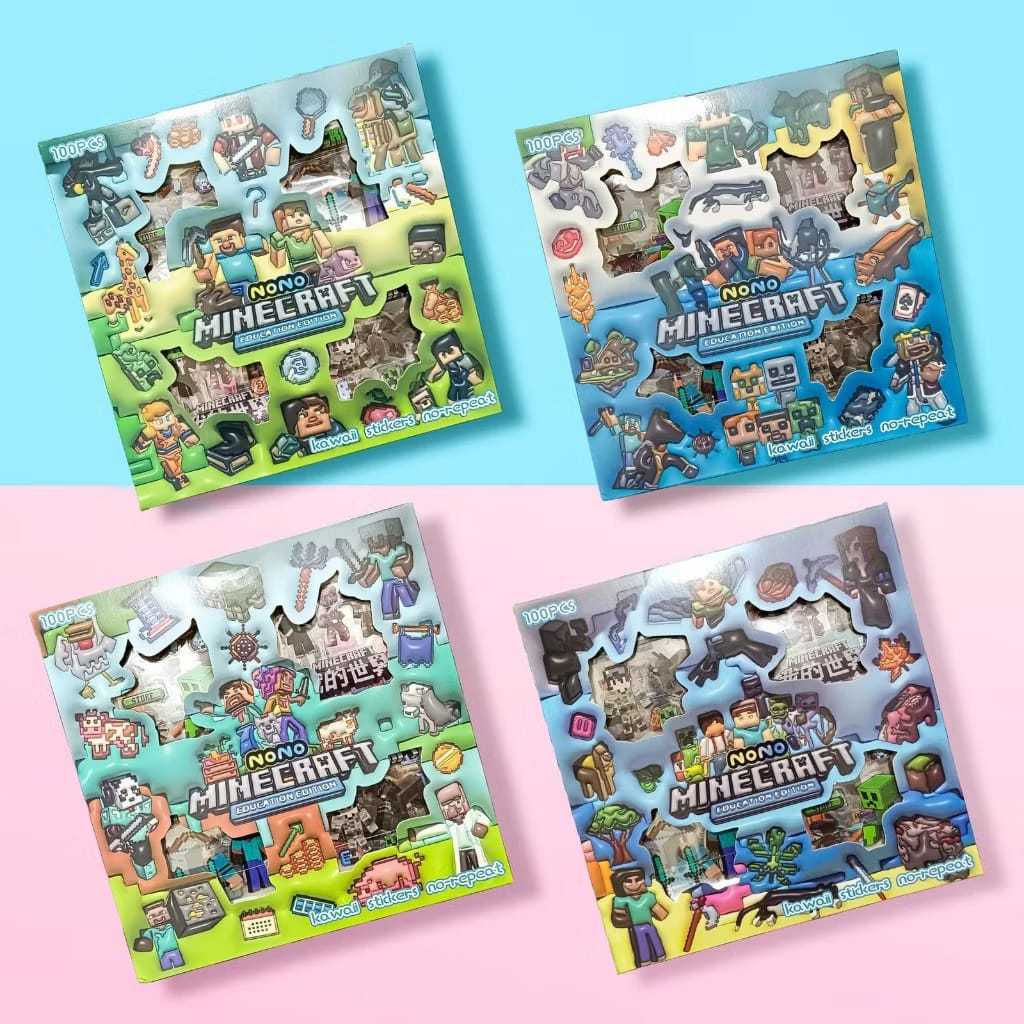 Jual Stiker / Sticker isi 100 Lembar Motif MineCraft Stiker MiniCraft ...
