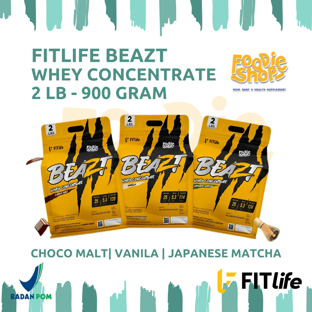 Jual Fitlife Beazt New WPRO Whey Protein Concentrate 2 lb 900 Gram | Shopee Indonesia