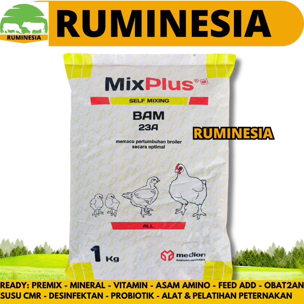 Jual MIX PLUS BAM 23A 1 KG MEDION - MIXPLUS Premix Ayam Broiler Pemacu ...