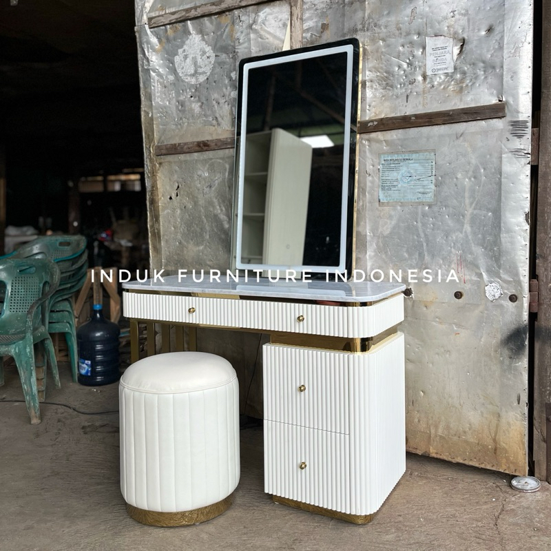 Jual MEJA RIAS MINIMALIS MODERN TOP MARMER CARARA | Shopee Indonesia