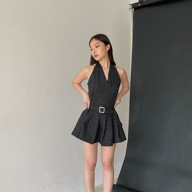 Jual Glasglow Stripe Halter Dress | Gaun Pesta Wanita Cantik Casual ...