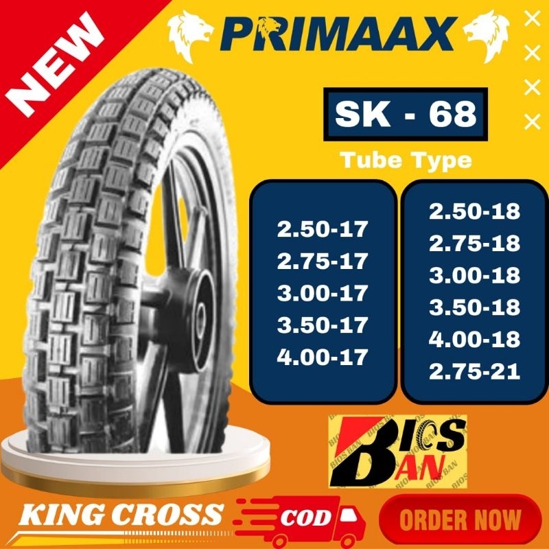 Jual BAN PRIMAAX SK-68 RING 17 18 21 TUBE TYPE/NON TUBELESS/BAN TRAIL ...