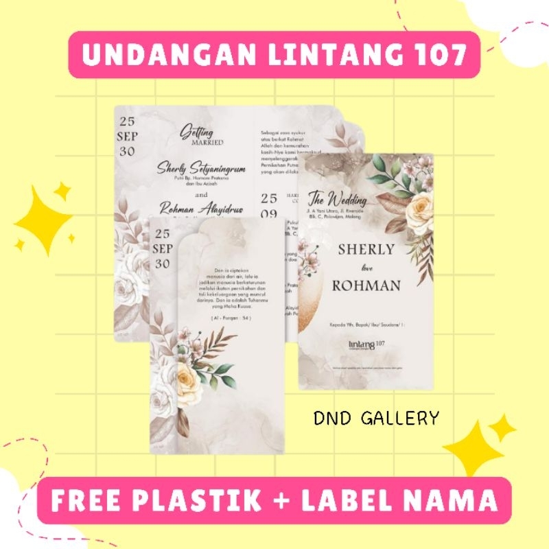 Jual CETAK UNDANGAN PERNIKAHAN LINTANG 107 / BLANKO UNDANGAN LINTANG ...