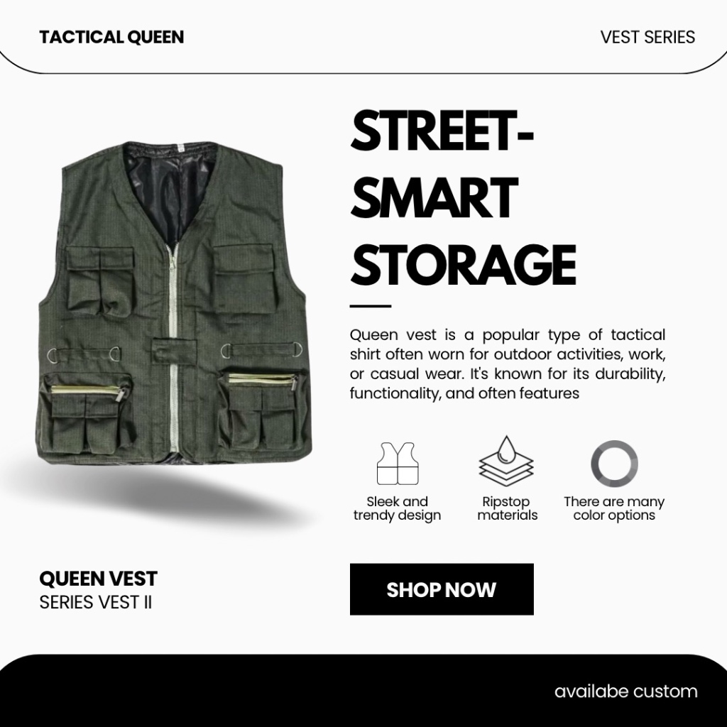 Jual Queen Vest - Vest Rompi Tactical Hijau Army | Shopee Indonesia