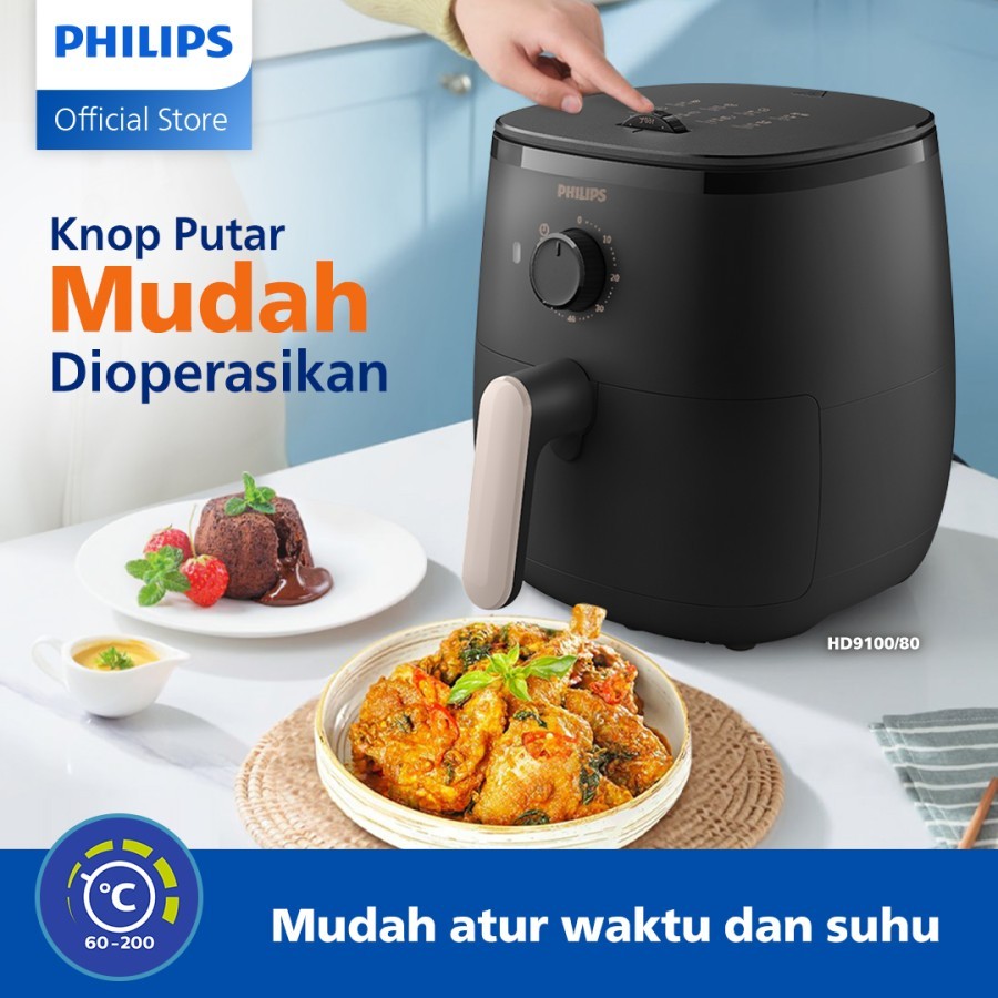 Jual PHILIPS Airfryer HD9100/80 3.7L Low Watt Air Fryer Multifungsi ...
