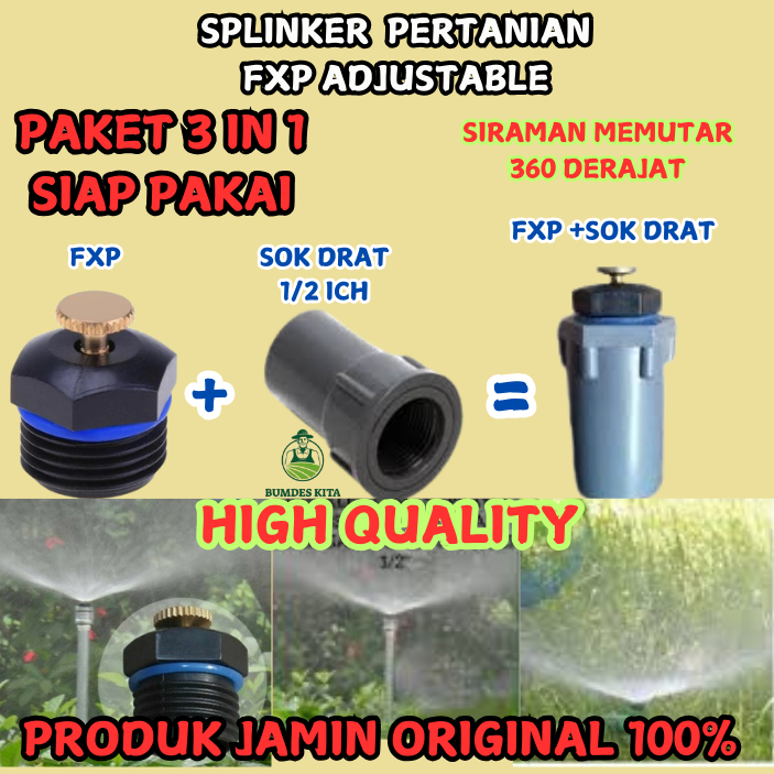 Jual Sprinkler Pertanian FXP + Drat 1/2 INCH Splinker Irigasi Tanaman ...