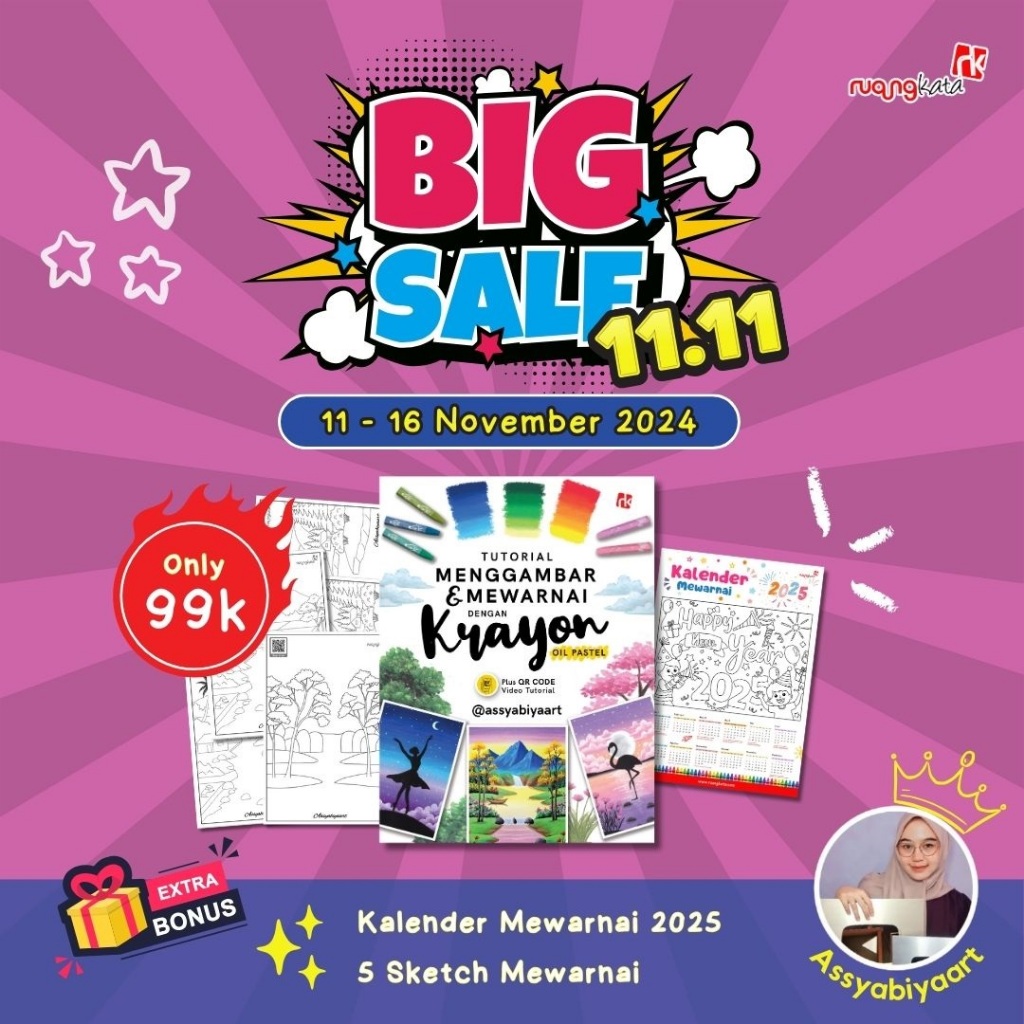 Jual Ready Stok !!! Buku Tutorial Menggambar & Mewarnai Dengan Krayon ...