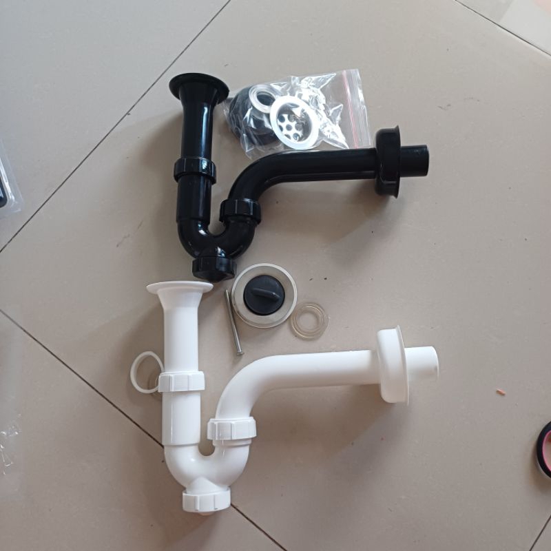 Jual Sivon angsa pvc murah hitam putih sifon wastafel angsa pvc ...