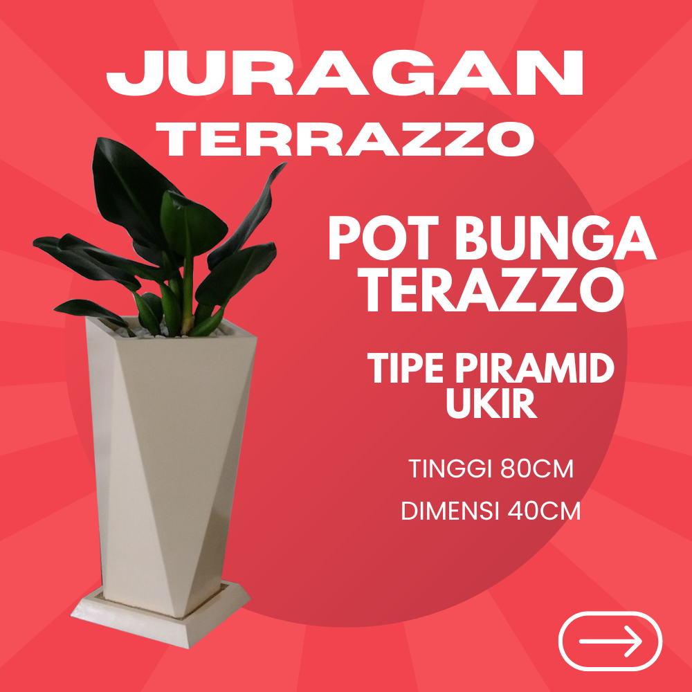 Jual JURAGAN_TERAZZO | POT BUNGA KERAMIK | POT MINIMALIS TERASO | POT ...