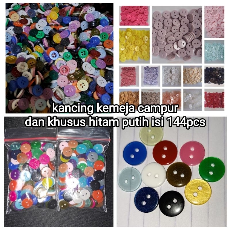 Jual (144pcs) KANCING HEM CAMPUR WARNA WARNI 144PCS | Shopee Indonesia