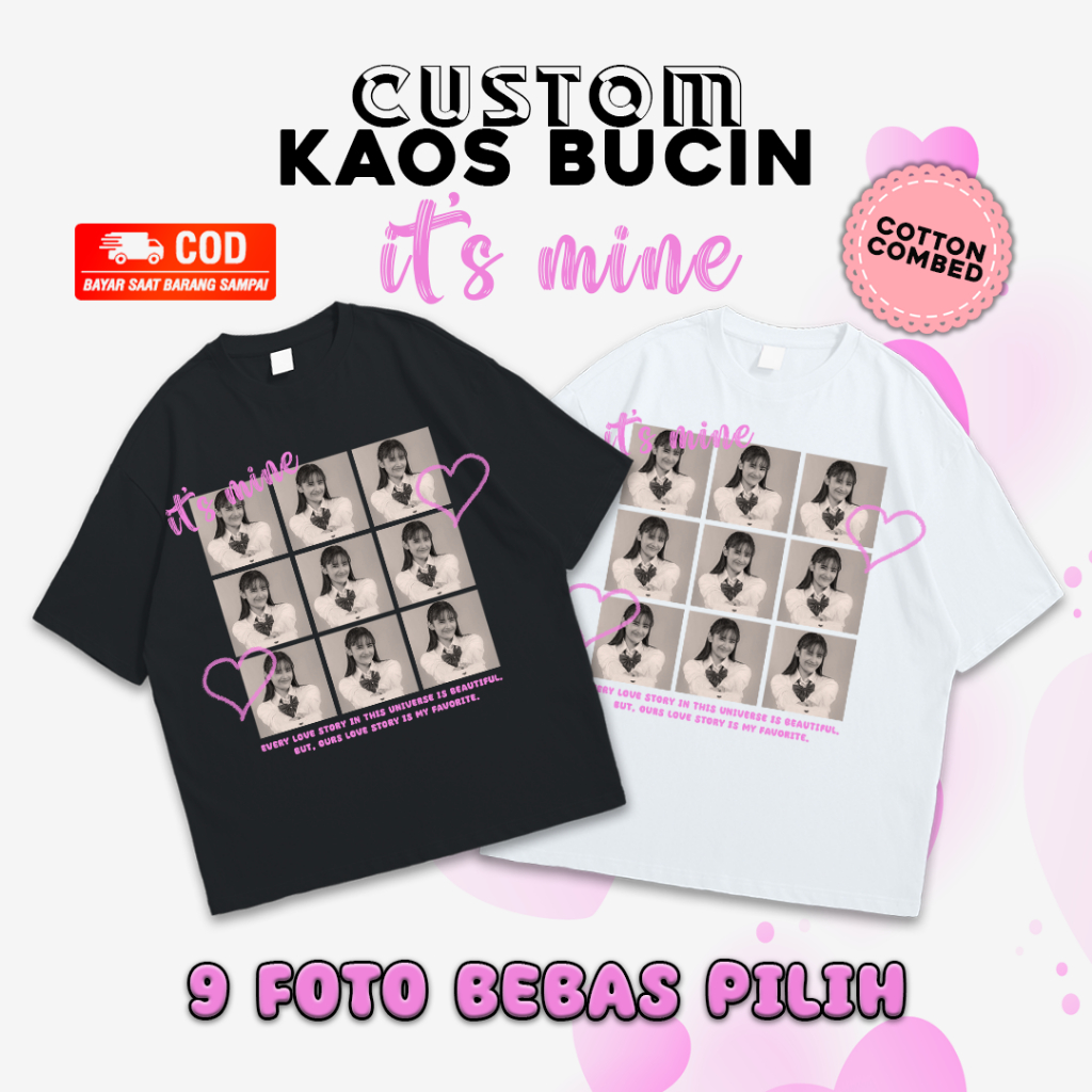 Jual KAOS BUCIN ITS MINE // BAJU COUPLE PASANGAN PRIA WANITA // KAOS SABLON CUSTOM FOTO | Shopee ...
