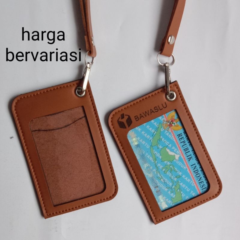 Jual Name tag idcard 2slot polos/grafir name tag lanyard | Shopee Indonesia