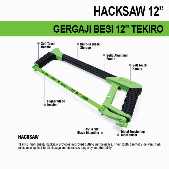 Jual TEKIRO GERGAJI BESI 12 INCH / MATA GERGAJI BESI/TOOLS - ALAT ...