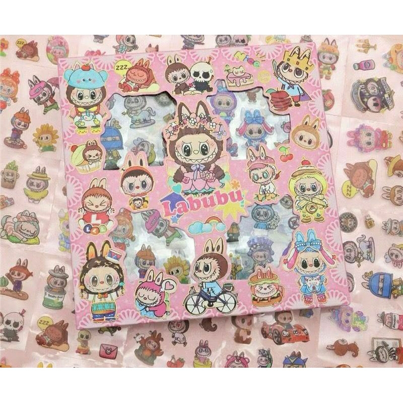 Jual Stiker Box LabuBu Isi 100 / Stiker Tempel Labubu 1BOX Isi 100 / ...