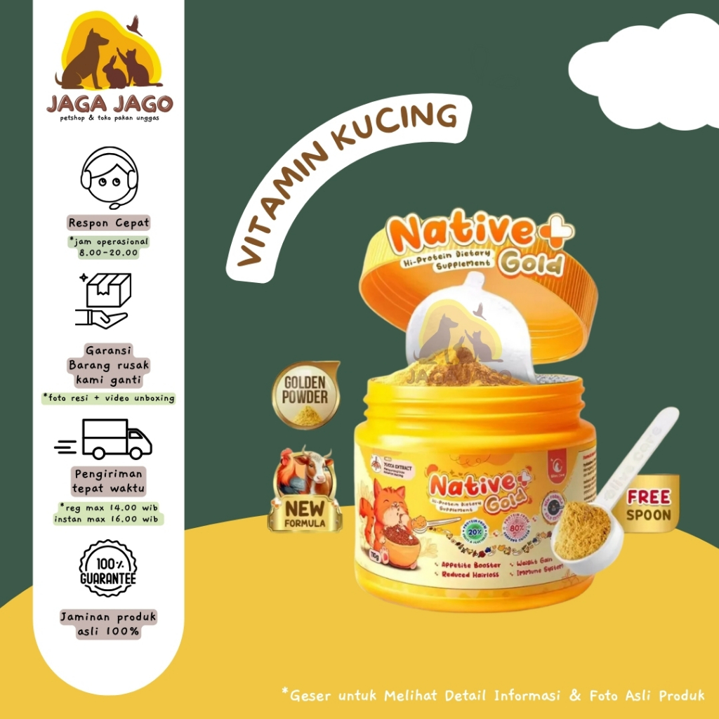 Jual NATIVE GOLD OLIVE CARE VITAMIN BULU KUCING VITAMIN NAFSU MAKAN ...