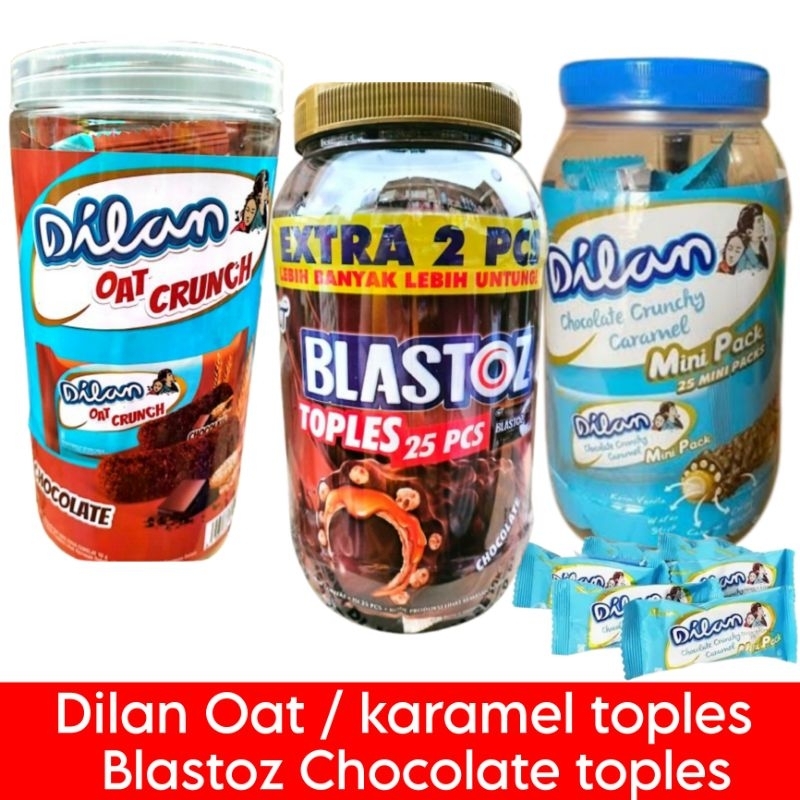 Jual Dilan mini oat crunch karamel blastoz coklat toples isi 25pc ...