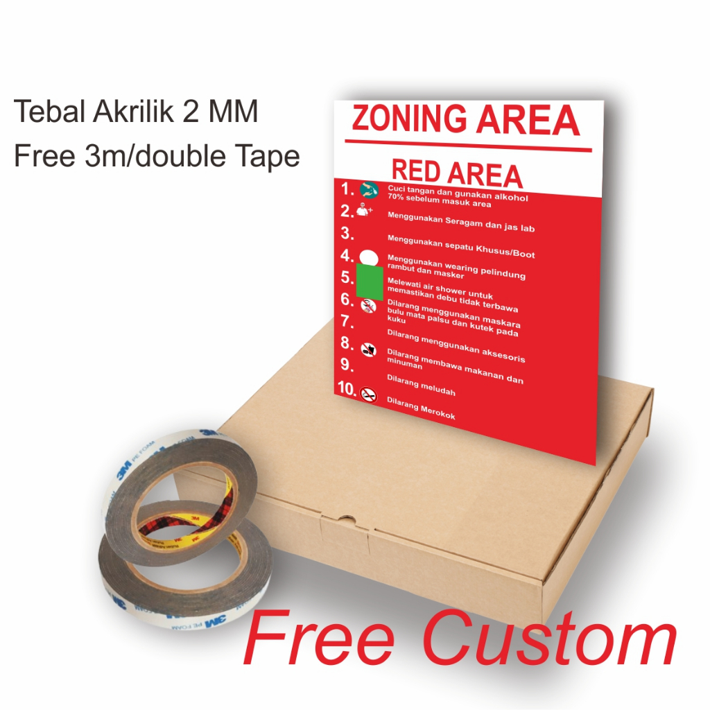 Jual Rambu Area Zona Papan Petunjuk Zona Sign Zone Akrilik | Shopee ...