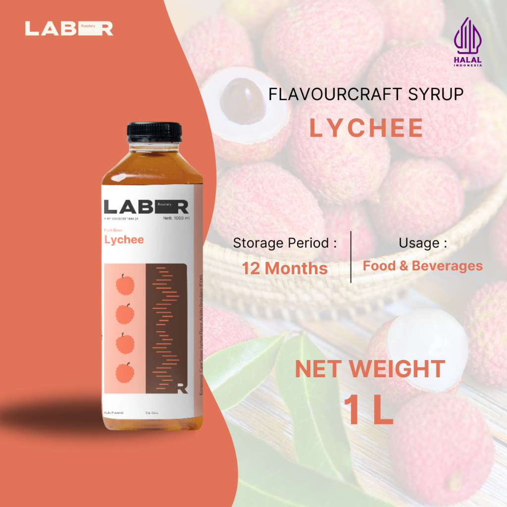 Jual LABR Syrup Lychee (Leci Sirup) 1 Liter | Shopee Indonesia
