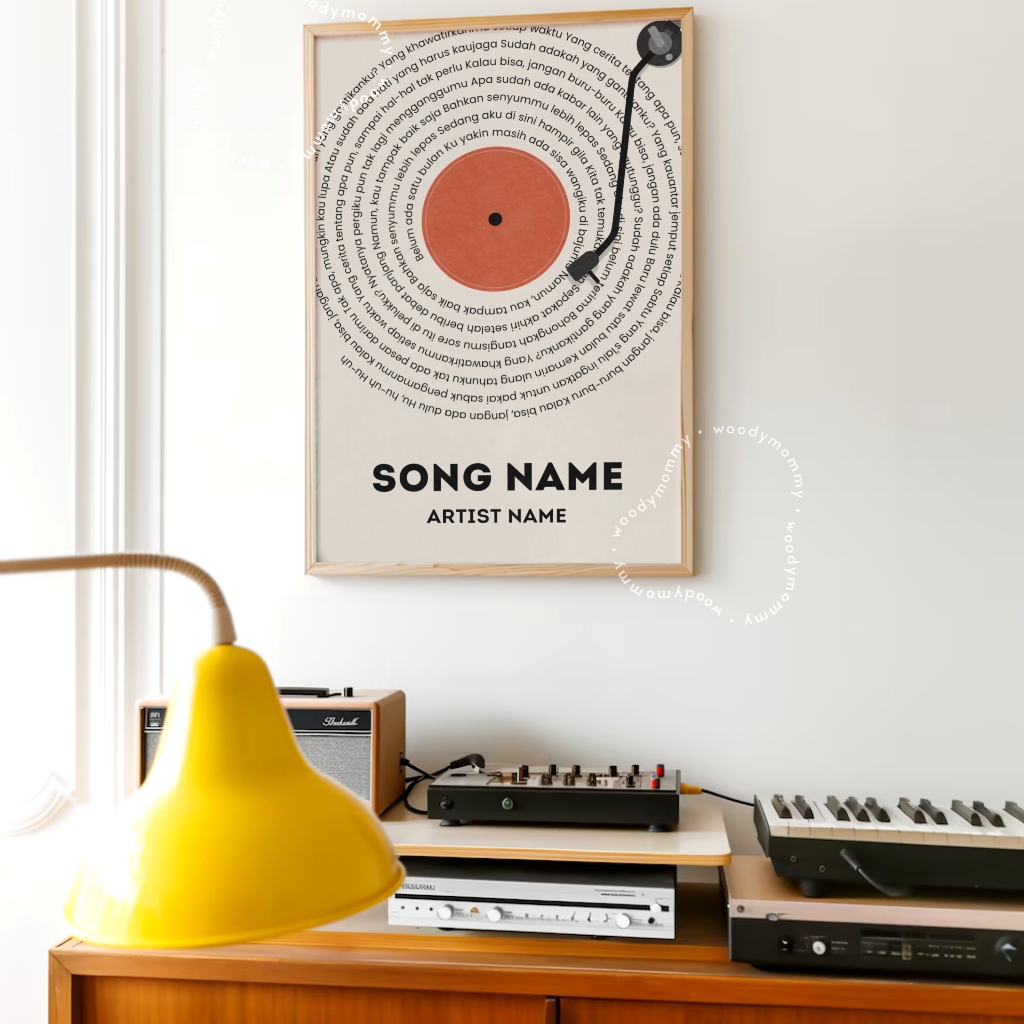 Jual Custom Poster Lirik Lagu - Personalized Song Lyrics Wall Art ...
