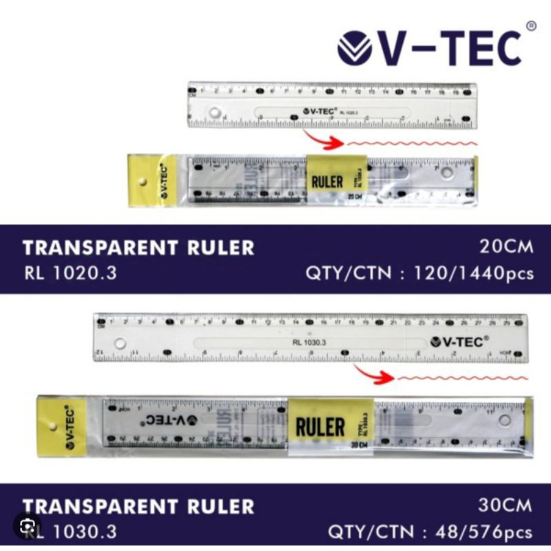 Jual V-TEC Transparent Ruler Rl | Shopee Indonesia