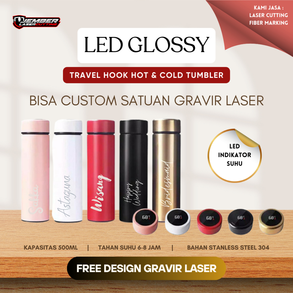 Jual LED GLOSSY CUSTOM GRAVIR TUMBLER BOTOL MINUMAN SOUVENIR PERNIKAHAN ...