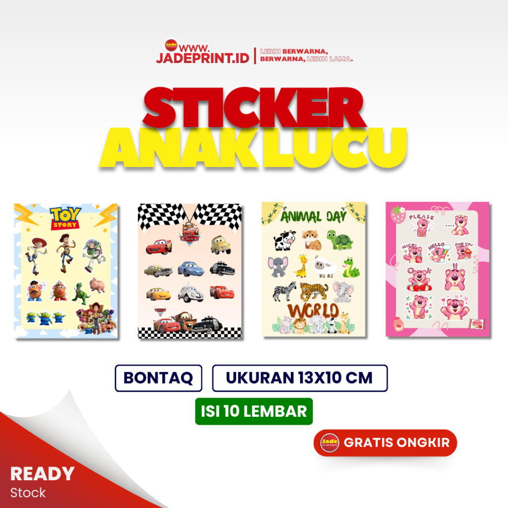 Jual [ISI 10PCS] Sticker Anak Lucu Murah Stiker A6 Sticker Lotso Toy ...