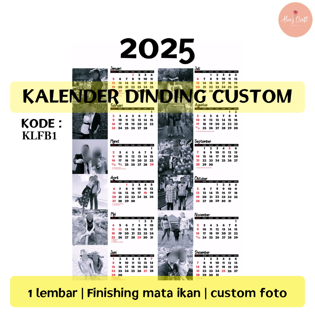 Jual KALENDER CUSTOM FOTO BANYAK | Shopee Indonesia