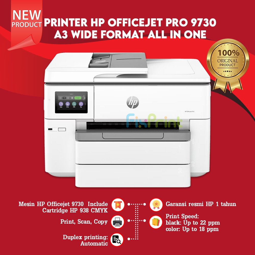 Jual Printer HP 9730 Multifungsi AIO ADF Fax Wireless Pengganti 7740 ...