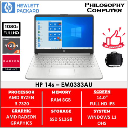 Jual Laptop HP 14 EM0333AU Ryzen 3 7320 8GB 512GB 14.0" Full HD IPS ...