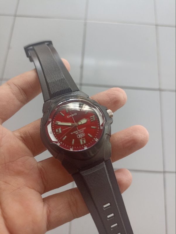Jual casio mw600 merah red sunburst | Shopee Indonesia