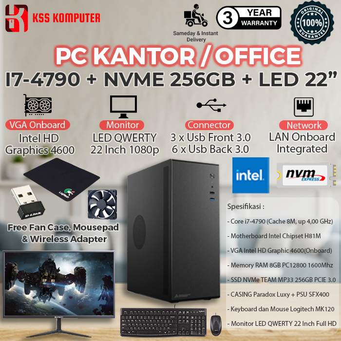 Jual [Baru] PC Rakitan / Komputer Core i7 + SSD + Monitor Cocok Buat Kantor | Shopee Indonesia