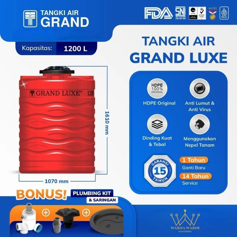 Jual Tandon Tangki Air GRAND Luxe Oren 1200 liter | Shopee Indonesia