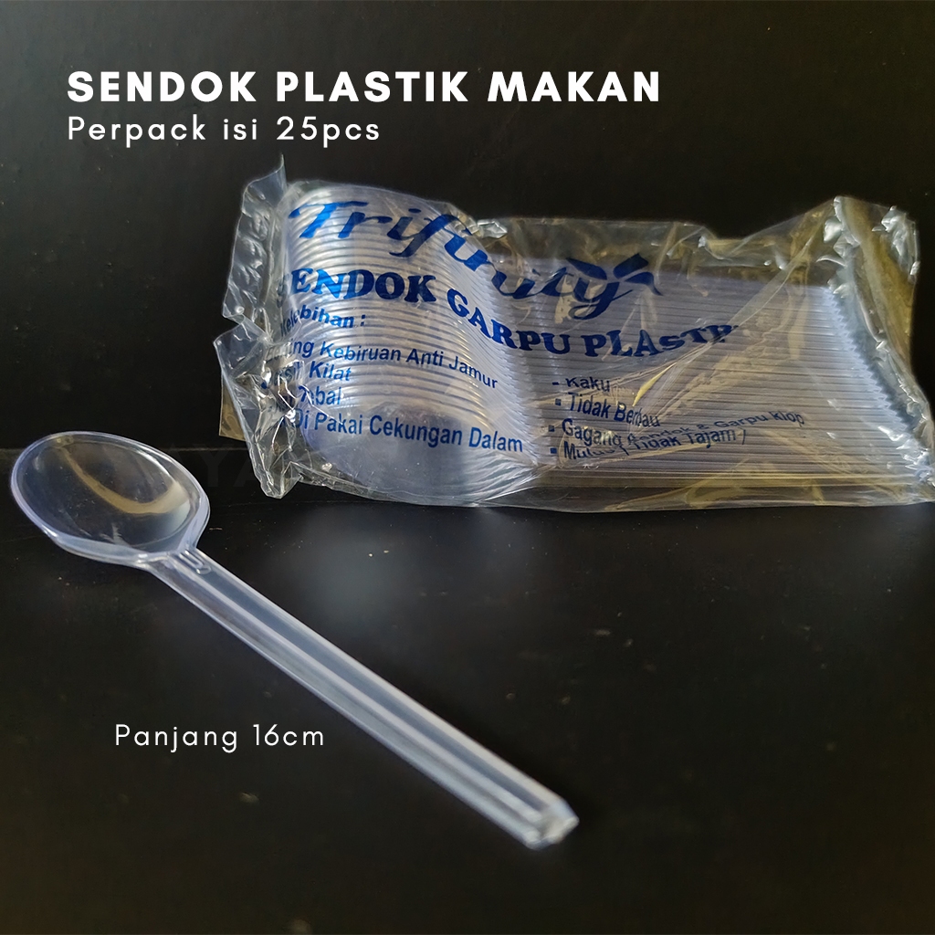 Jual Sendok Makan Plastik Kuat Tebal Panjang Bening Per Pack | Shopee ...