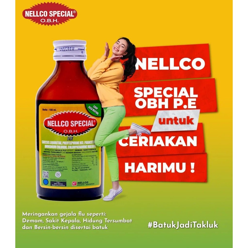 Jual OBH Nellco Obat Batuk OBH PE 100mL Anak Demam Pilek Batuk Berdahak ...