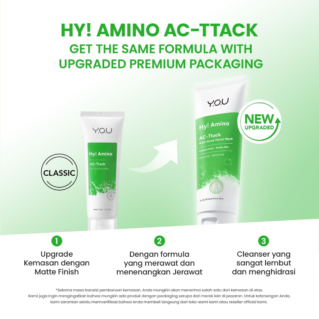 Jual YOU Hy! Amino AC-Ttack Anti-Acne Facial Wash Jerawat Kulit ...