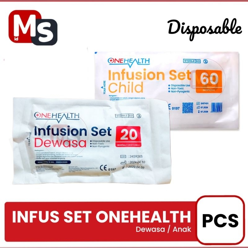 Jual Infuset Dewasa Anak Onehealth Selang Infusion Set Airvent / Satuan ...