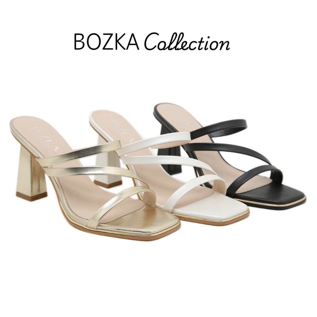 Jual Bozka Collection sendal wanita mewah Ashley heels black | Shopee ...