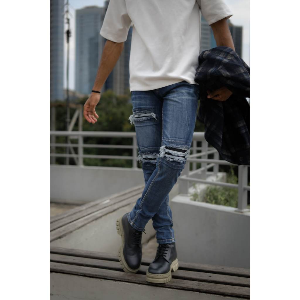 Jual North Denim Celana Jeans Denim Panjang Pria Slim Fit Strech Ripped ...